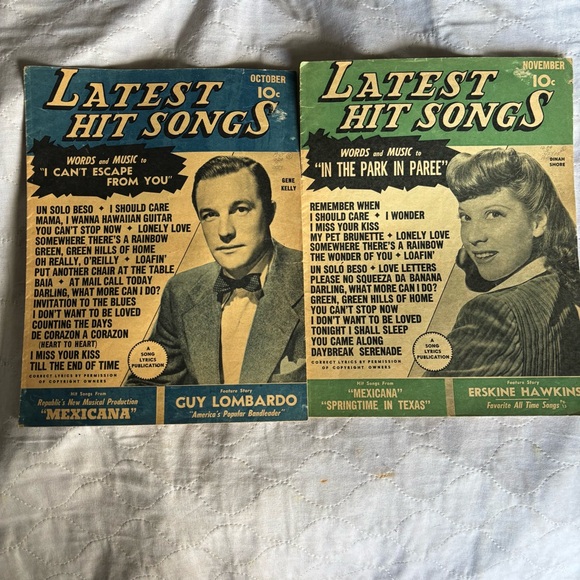 None | Other | Latest Hit Songs On Vintage Music Magazines Blue And ...